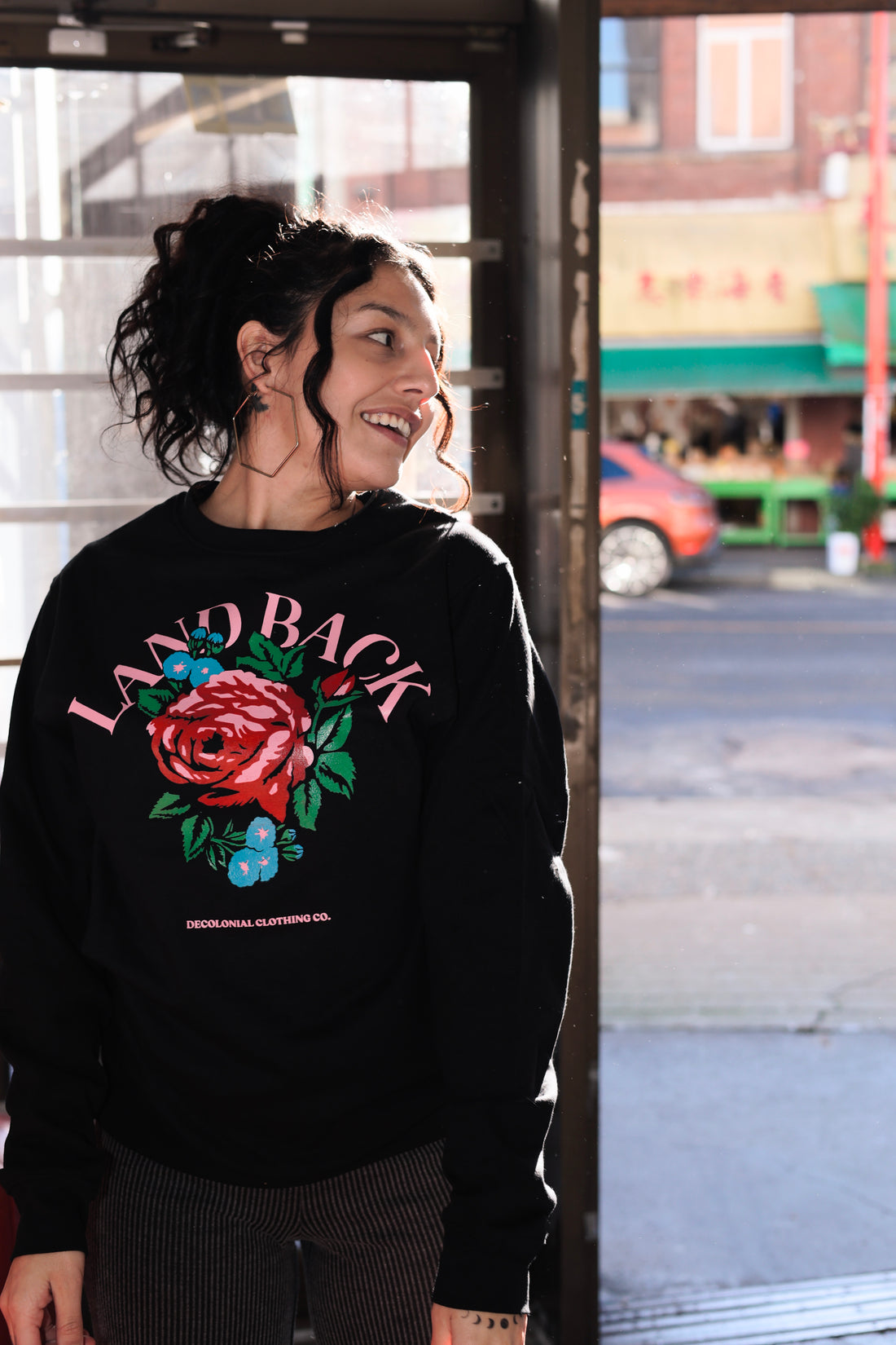 Rose Land Back Crewneck – Decolonial Clothing Co.